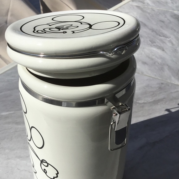 Disney | Kitchen | Mickey Mouse Linear Hinged Ceramic Jar | Poshmark